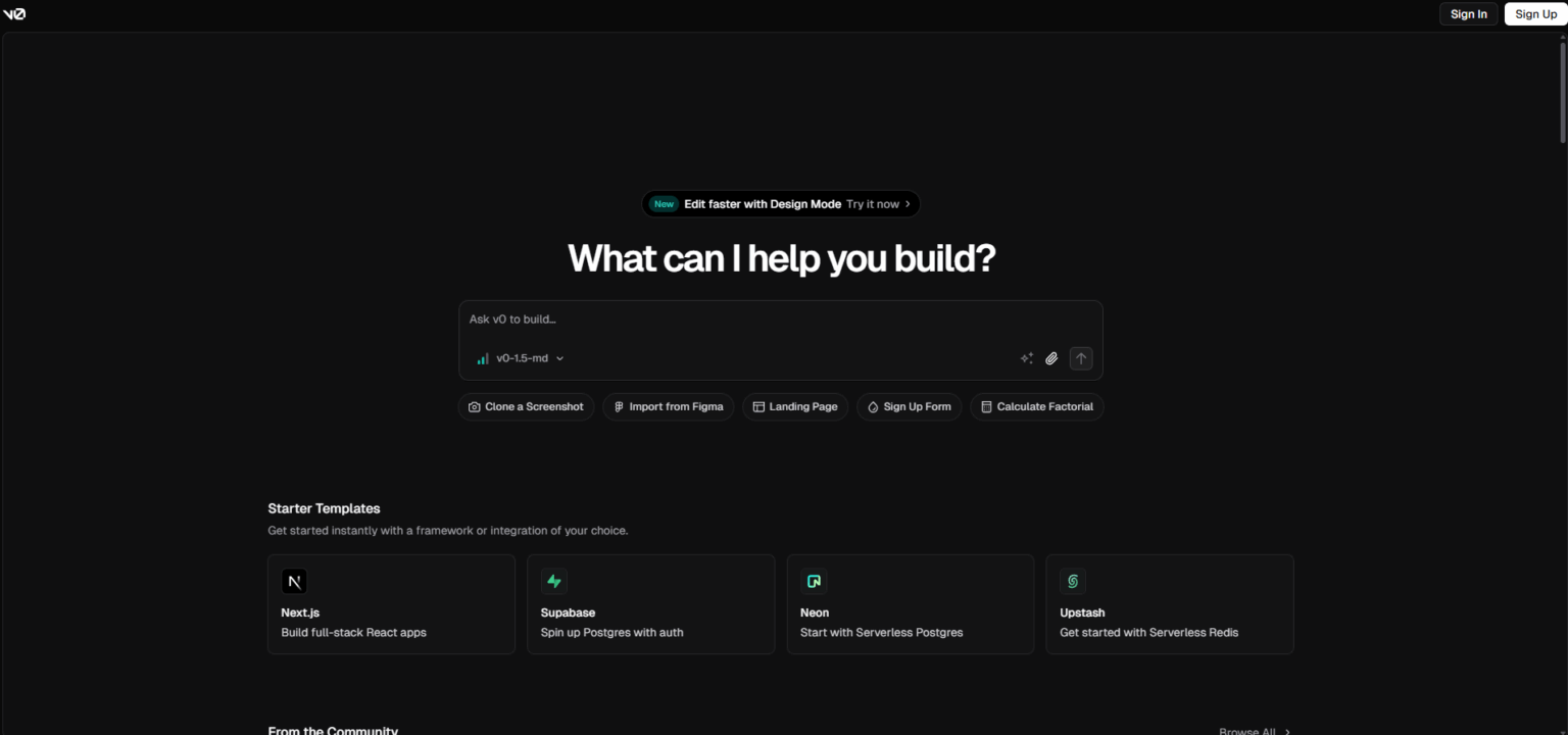 Vercel v0 AI - Guia de IA
